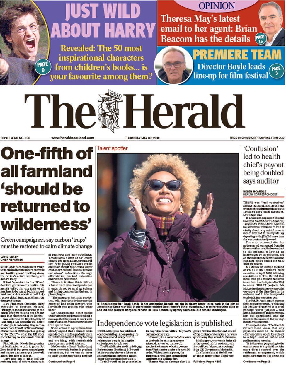 Scotland's papers: Tory leadership hopefuls say no to indyref2 - BBC News