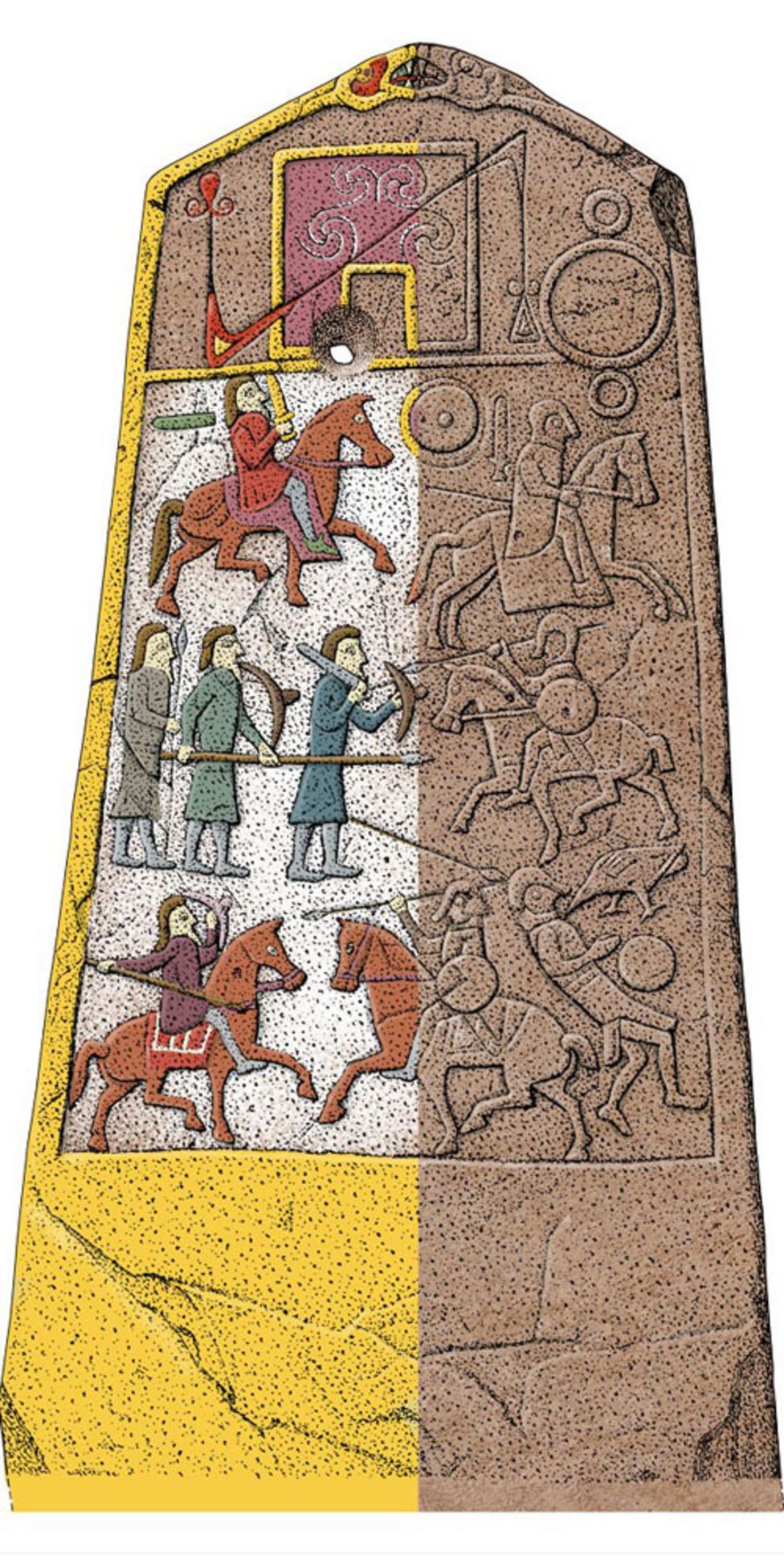 Scotland's carved Pictish stones re-imagined in colour - BBC News