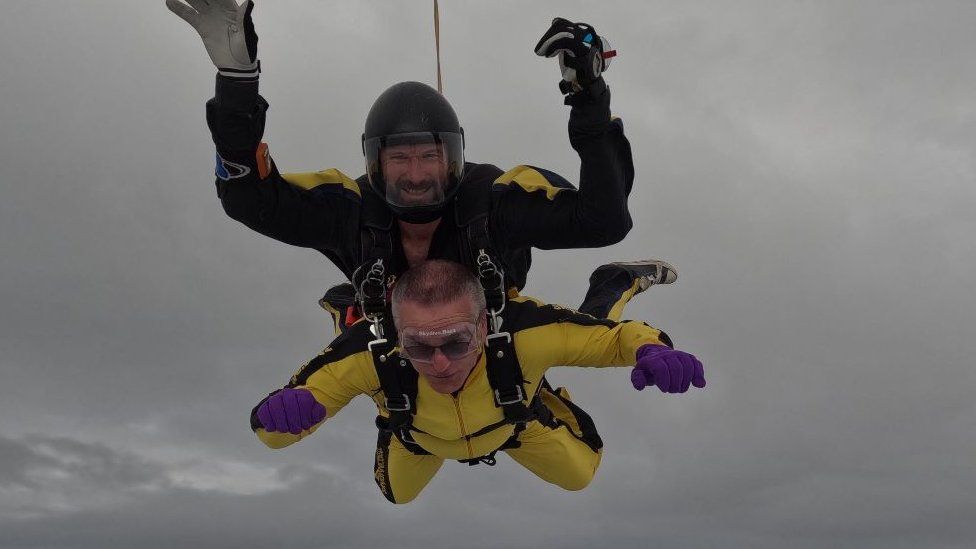 Nottinghamshire man with MND completes 'terrifying' 15,000ft skydive ...