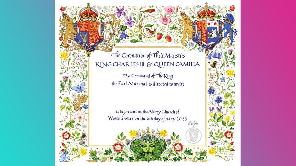 King Charles' coronation: First look at the invitations - BBC Newsround