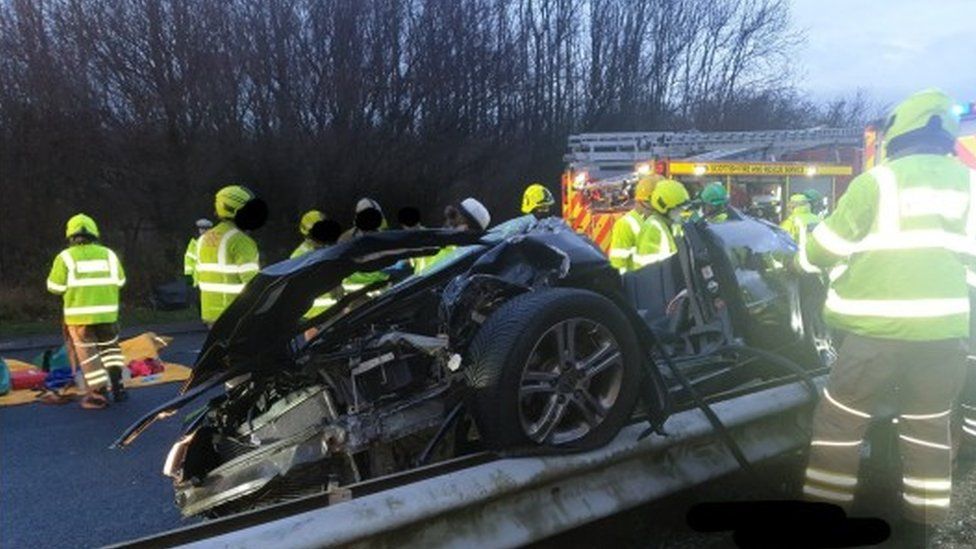 Seven drivers caught filming crash scene on A92 in Fife - BBC News