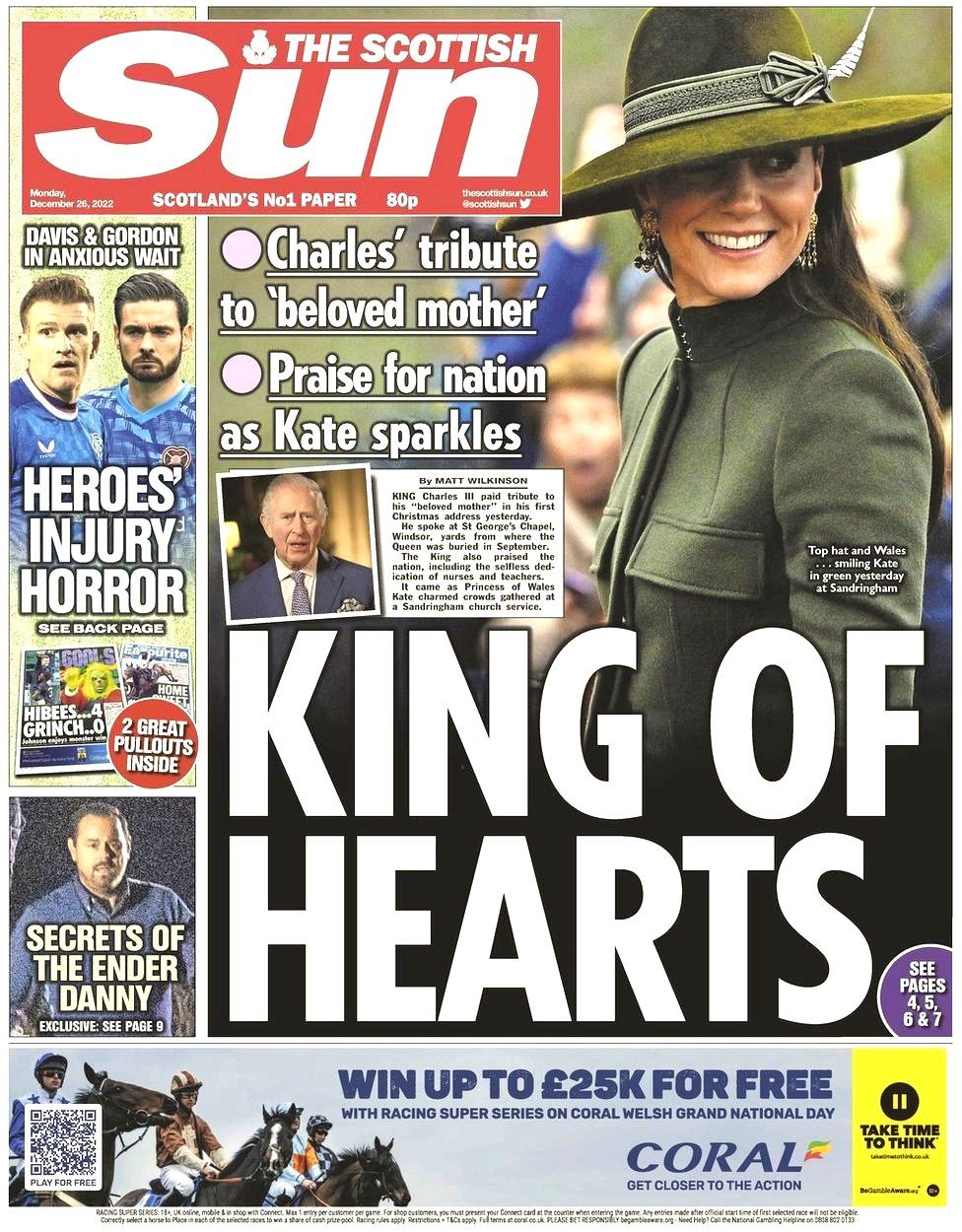 Scotland's papers: Hunt for gunman and King's Christmas message - BBC News