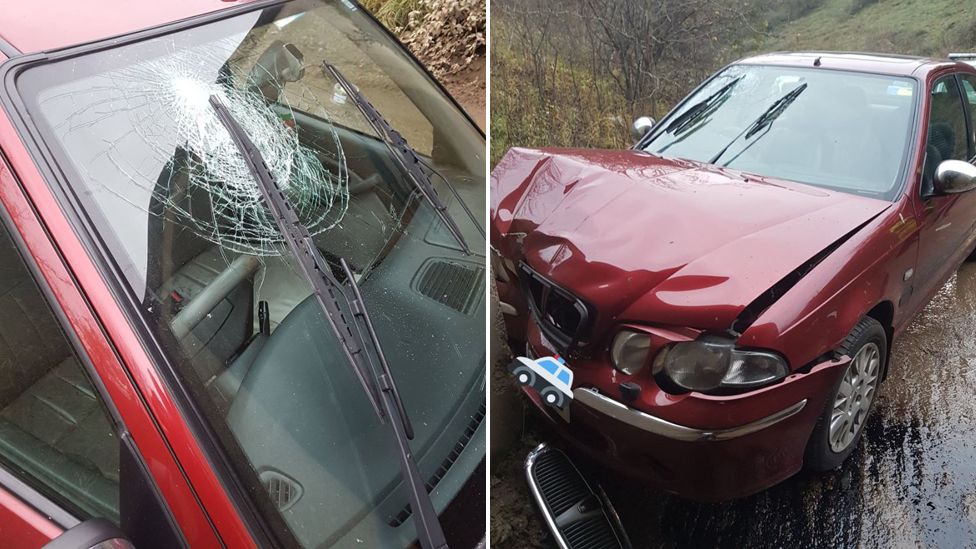 'Gouges' on A14 at Stowmarket lead police to crashed driver - BBC News