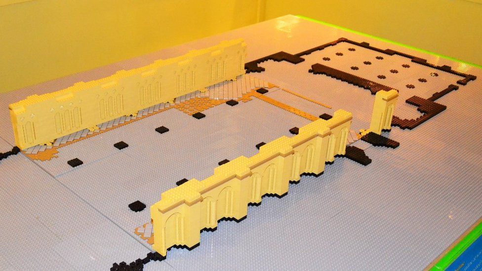 Durham Cathedral Lego model's final brick added - BBC News