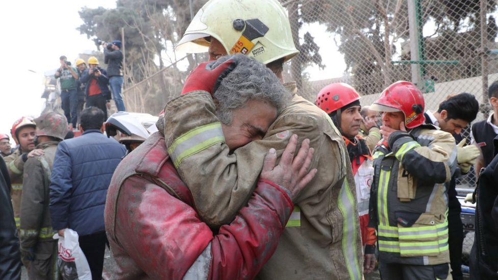 Iran building collapse death toll jumps to 26 - BBC News