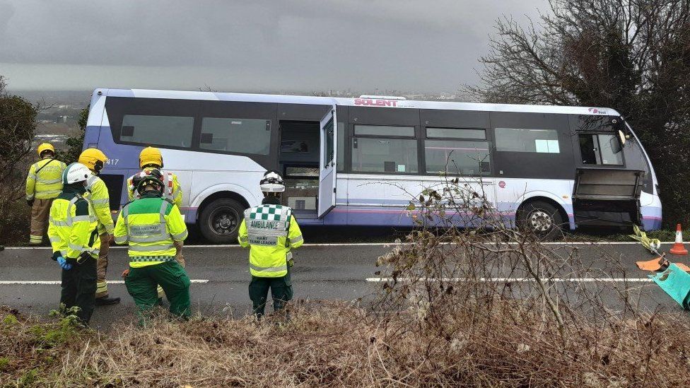 Portsmouth Youths Smash Window Of Bus Carrying Hospital Staff Bbc News