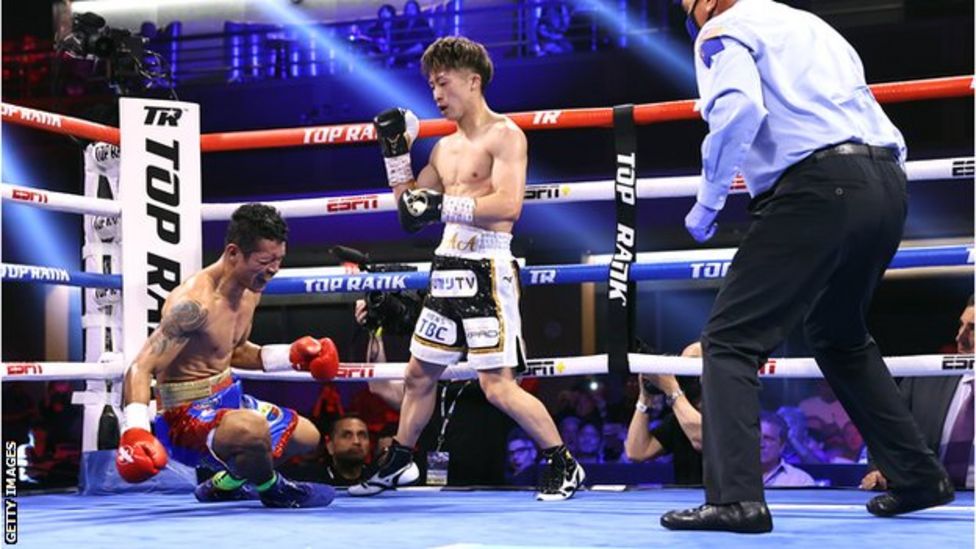Naoya Inoue: Japanese fighter retains title with third-round win in Las ...