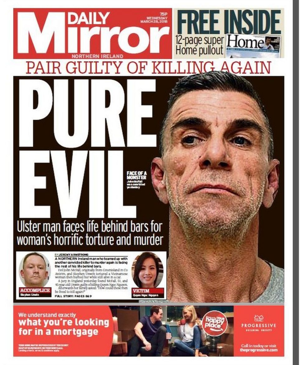 NI newspaper review: Double killer convicted and Clinton honour - BBC News