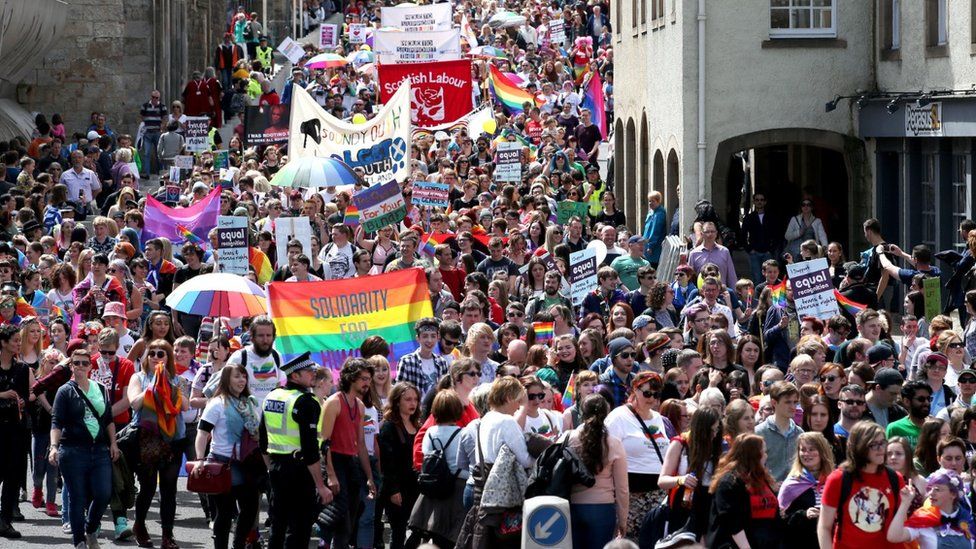 LGBTI education call at Pride Glasgow parade and festival - BBC News
