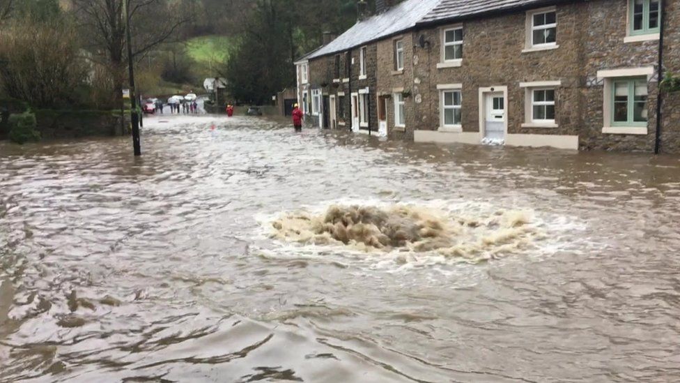 Storm Ciara: Flooded Whalley residents rescued in inflatable boats ...