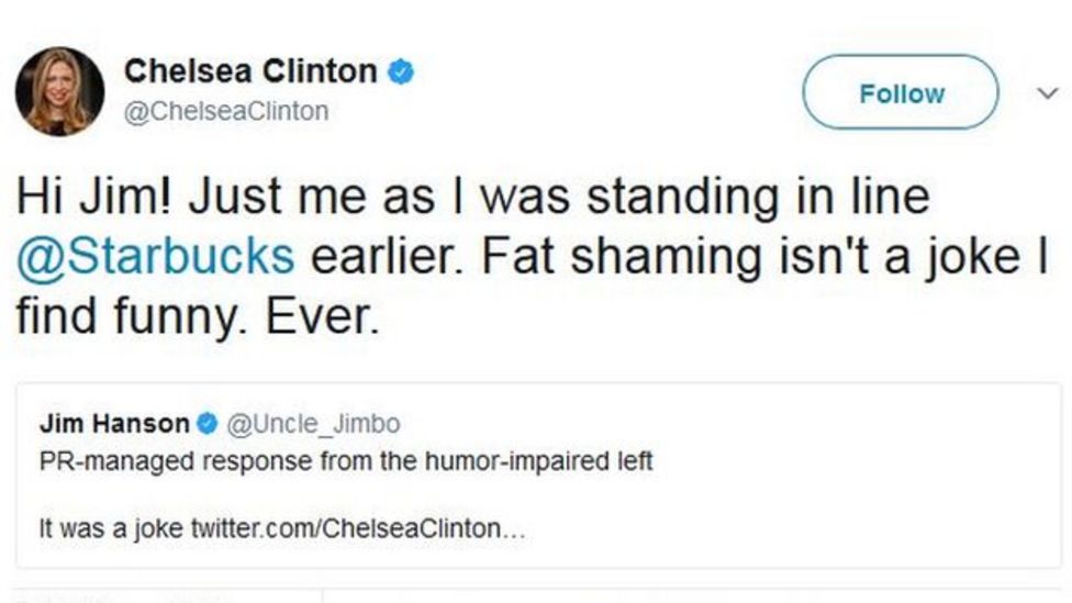 Chelsea Clinton: Steve Bannon 'fat shamed' Spicer in text - BBC News