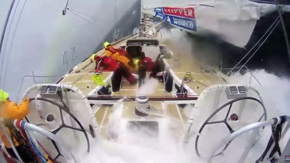 The Clipper Round the World Yacht Race sets off from Portsmouth - BBC News