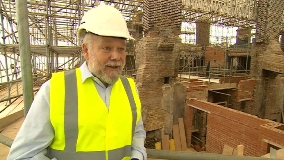 'Enormous' rebuild of fire-hit Betley Court begins - BBC News