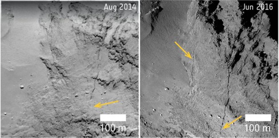 Rosetta saw cliffs collapse on comet - BBC News