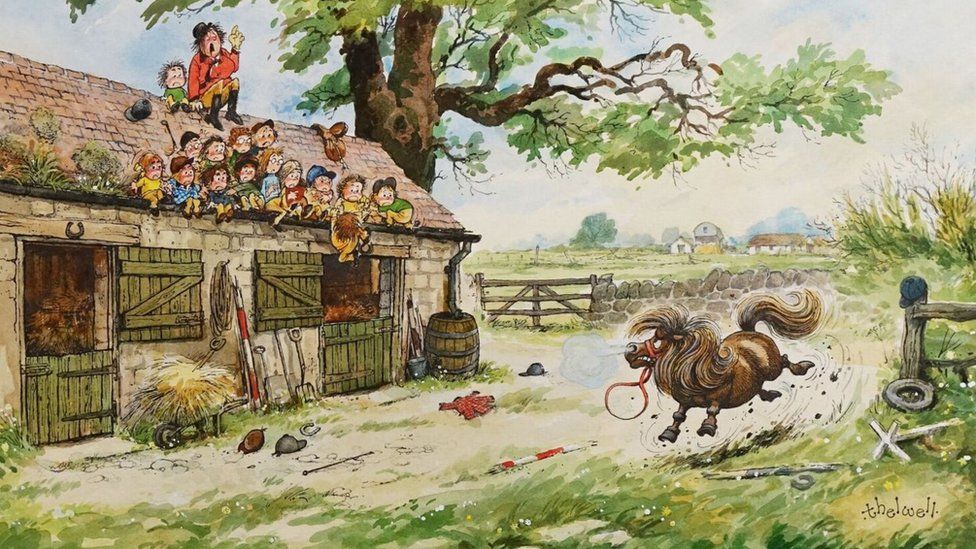 Norman Thelwell's pony cartoons on show at Mottisfont - BBC News