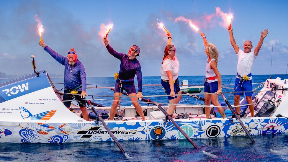 Devon and Cornwall rowers in Pacific Ocean feat - BBC News