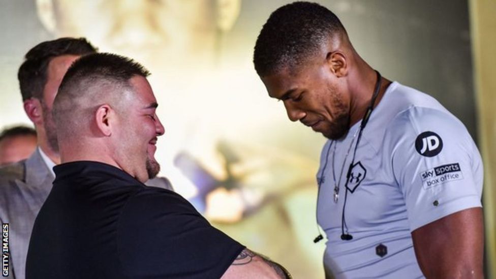 Joshua v Ruiz: Fighters meet in Saudi Arabia for first time on press ...