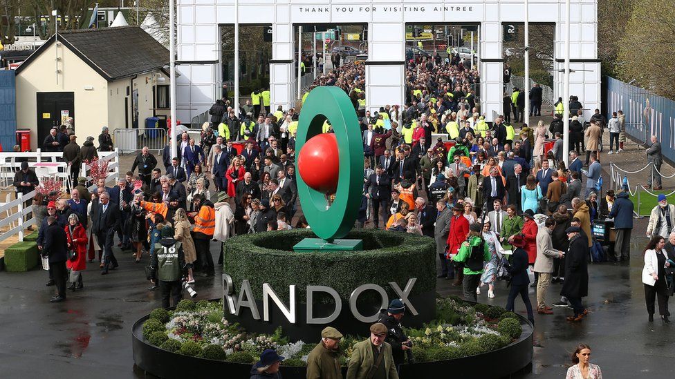 Grand National: Princess Royal joins crowds returning to Aintree - BBC News