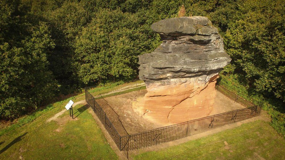 Mysterious Hemlock Stone scanned by drone - BBC News