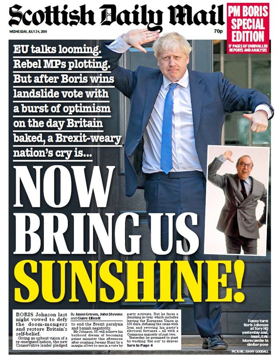 Scotland's papers: 'Can do Boris' and journey 'to insanity' - BBC News