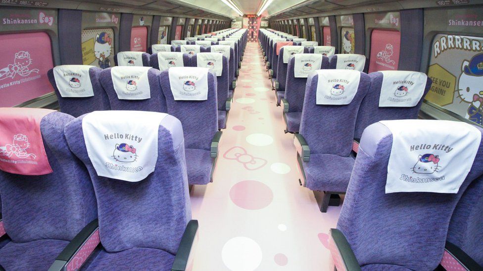Japan unveils Hello Kitty-themed bullet train - BBC News