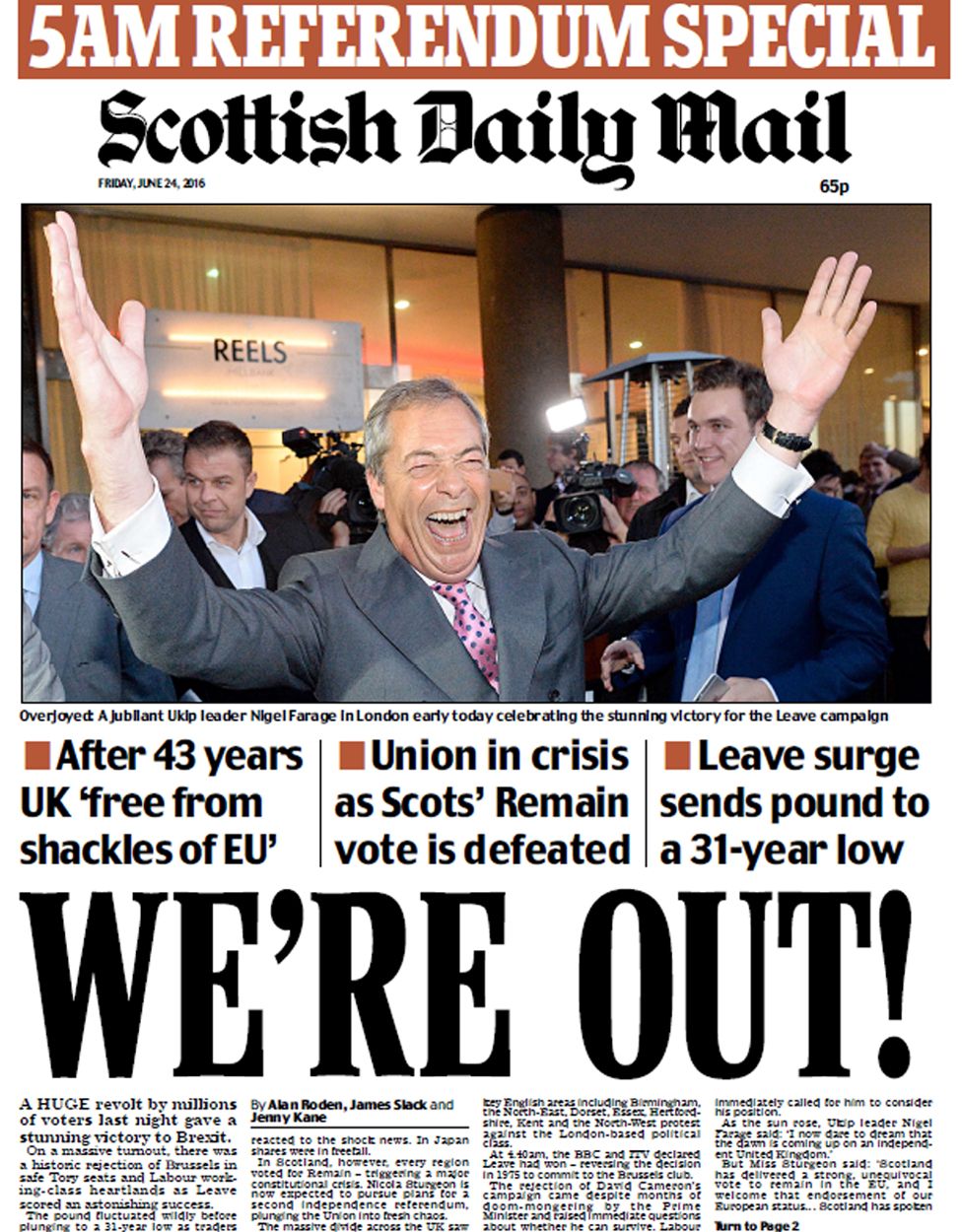 Scotland's papers: Special editions printed to cover Brexit - BBC News