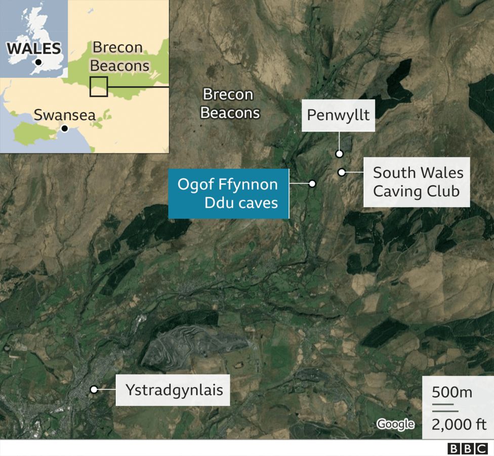 Brecon Beacons: Man rescued from cave after two days - BBC News