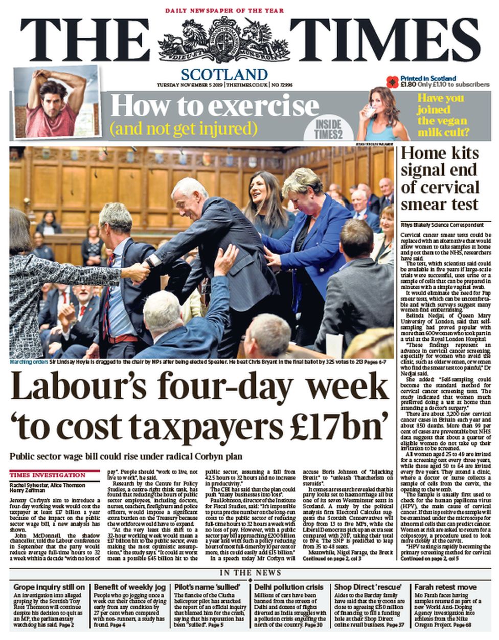 Scotland's papers: Home smear tests and pilot 'sullied' - BBC News