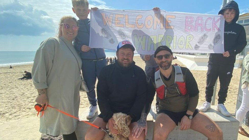 Former marine completes UK's coastline for mental health - BBC News
