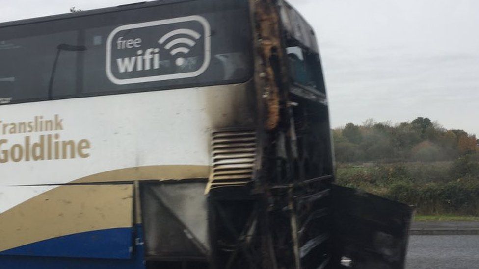 Translink bus fire: Lurgan engine fire investigated - BBC News