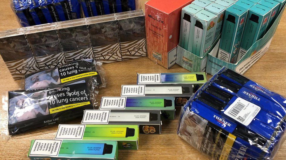 Oversized vapes seized during raids on shops in Darlington - BBC News