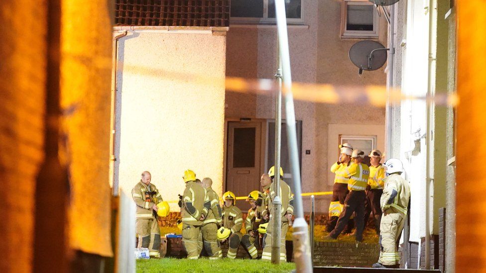 Four in hospital after explosion destroys homes in Ayr - BBC News
