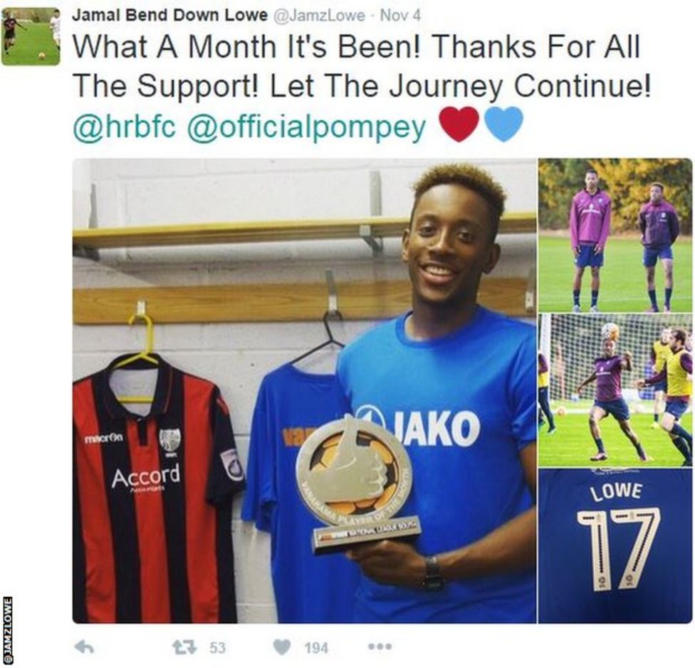 Jamal Lowe: From Hampton & Richmond to Portsmouth and England C in ...