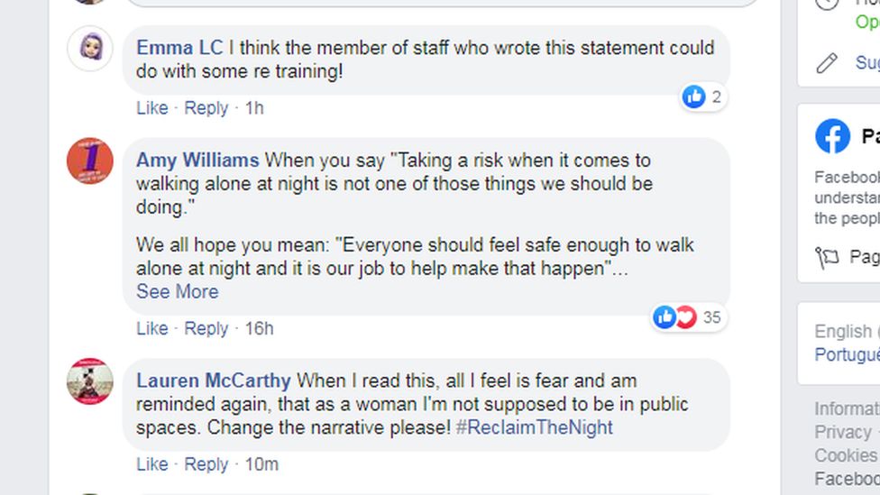 Nottinghamshire Police 'victim blame' women in Facebook post - BBC News