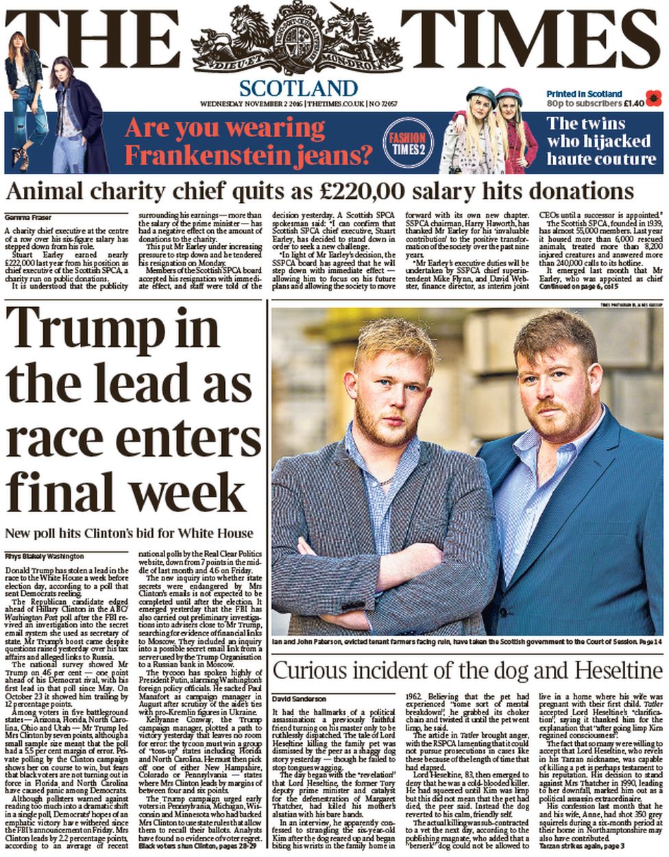 Scotland's papers: Soldier shot and Trump takes the lead - BBC News