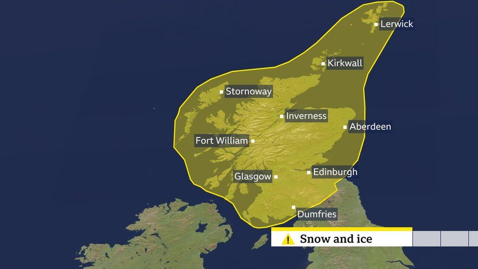 Snow and freezing fog sweep across Scotland - BBC News