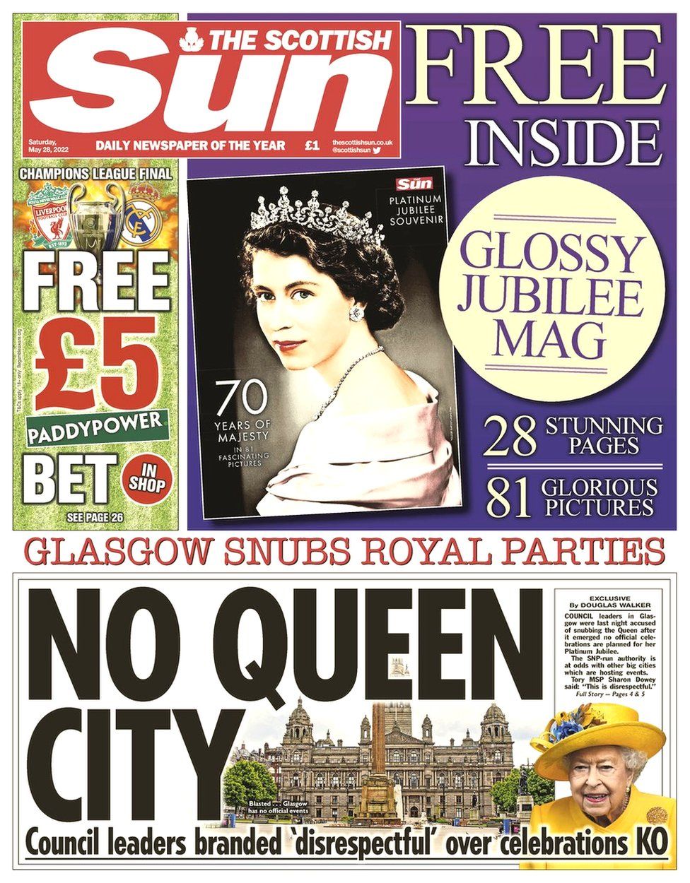 Scotland's papers: Scotland's 'funding gap' and Jubilee 'snub' - BBC News