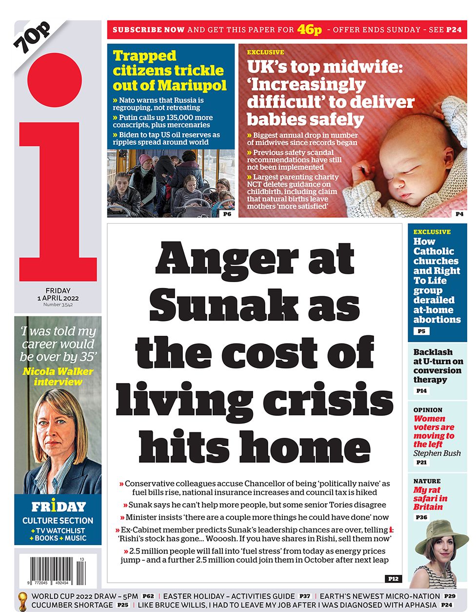 Newspaper headlines: 'April Cruel Day' as prices rise on 'Bleak Friday ...