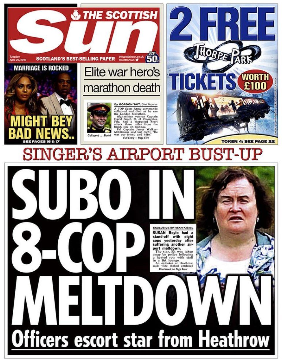 Scotland's front pages: Shipyard jobs and marathon tragedy - BBC News