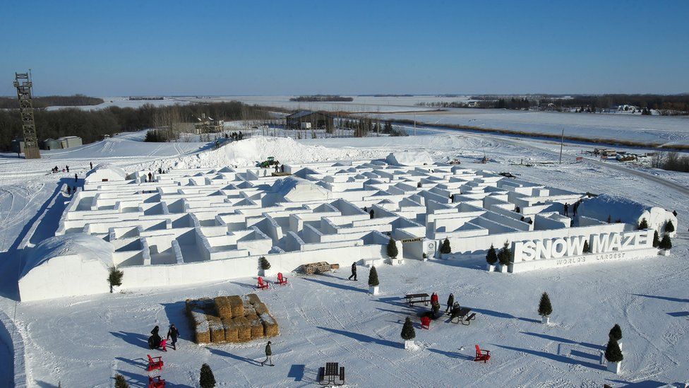 Snowmazing! Check out this record-breaking ice labyrinth - BBC Newsround