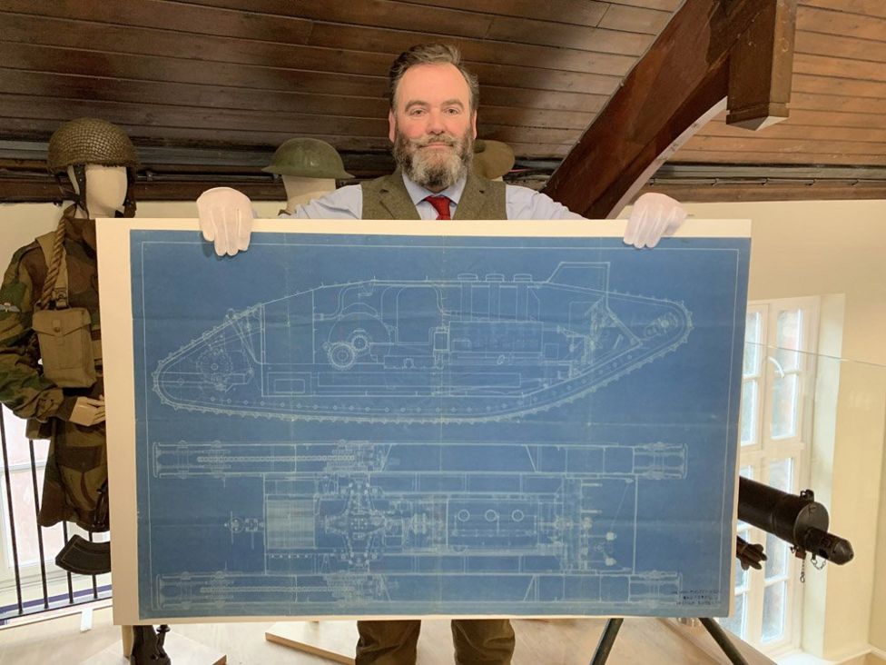 Mark I tank: Blueprint for first ever tank bought at auction - BBC News