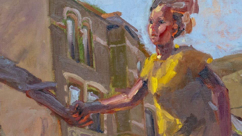 Darlun enwog yr artist Cymreig, Kevin Sinnott, ar werth - BBC Cymru Fyw