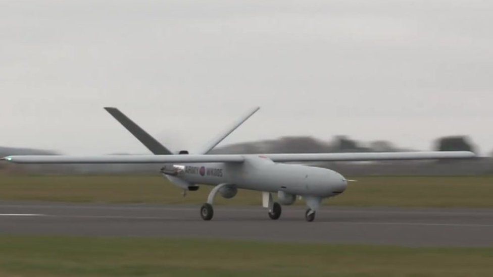 MoD drone crashes in Aberporth field near Penparc school - BBC News