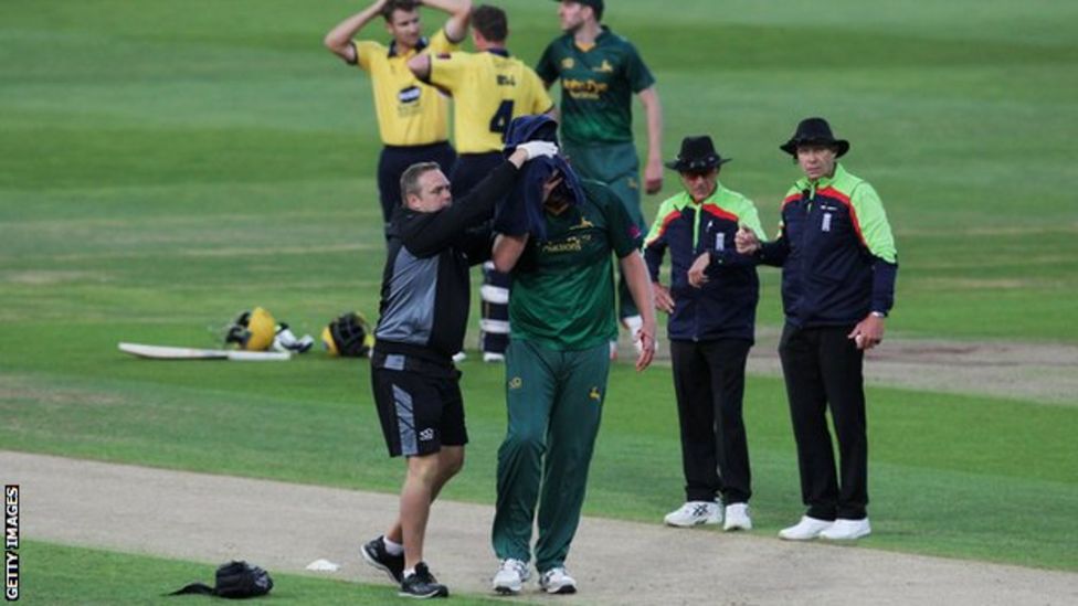 Luke Fletcher: Play suspended as Nottinghamshire bowler suffers head ...