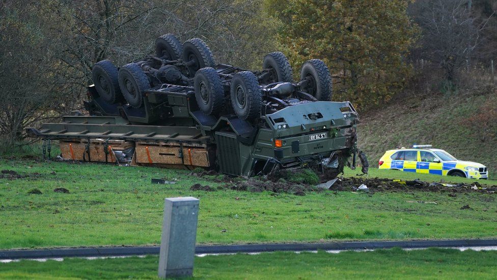 Two men seriously injured after Army truck overturns near Dunblane ...