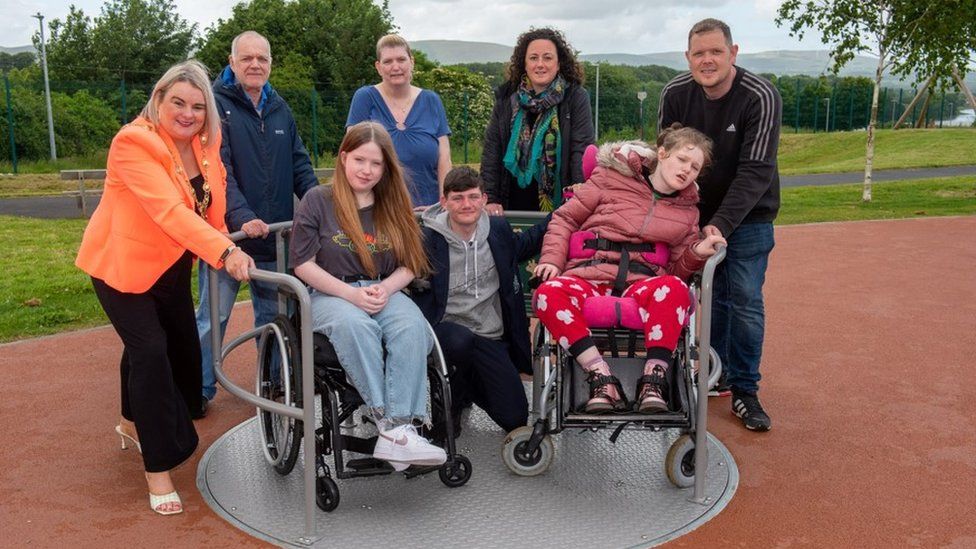 Strathfoyle: Long-awaited disabled access play area opens - BBC News