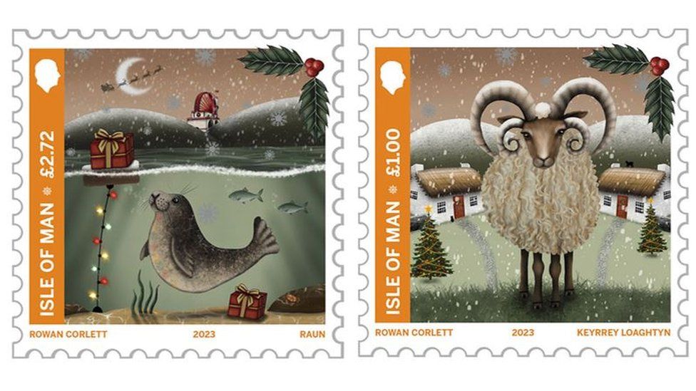 Manx Christmas stamp collection project a dream, designer says - BBC News