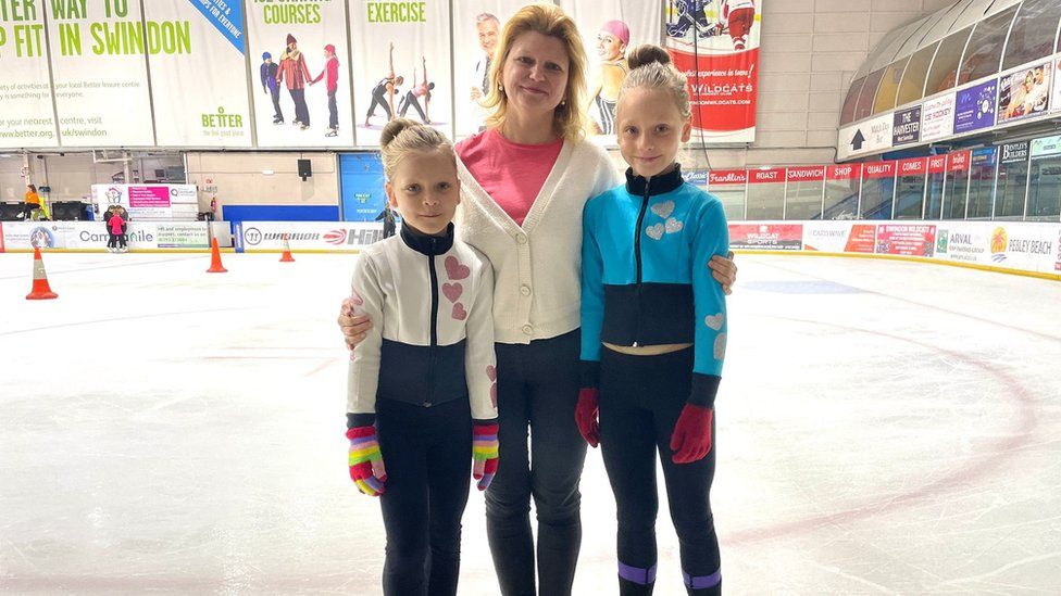 Ukrainian skating sisters back to 'doing what they love' - BBC News