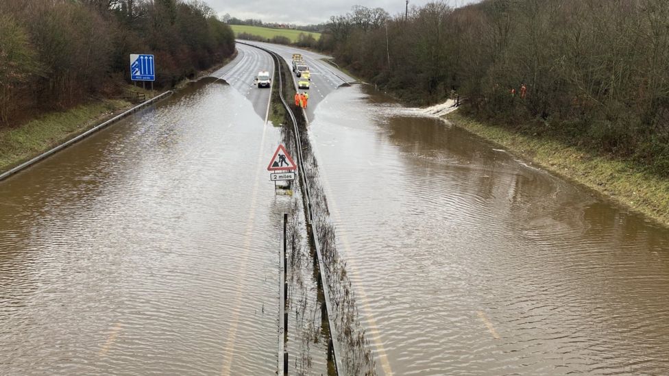 Flooding brings travel disruption across south east of England - BBC News