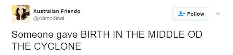 Cyclone Debbie: Baby born amid storm 'safe and dry' - BBC News